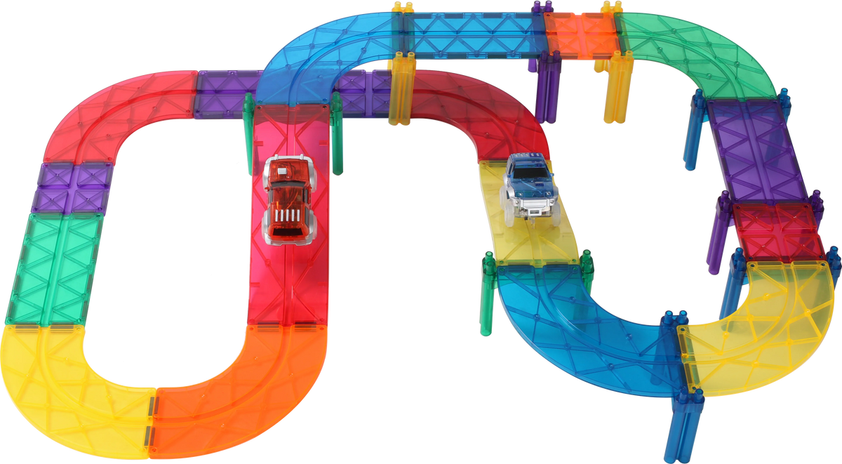 MNTL Magnetic Tiles 108pcs Car Track Tiles Rainbow Set – MNTL Magnetic ...